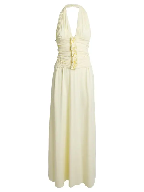 MAYGEL CORONEL Villadiego Plunge Maxi Dress - Yellow