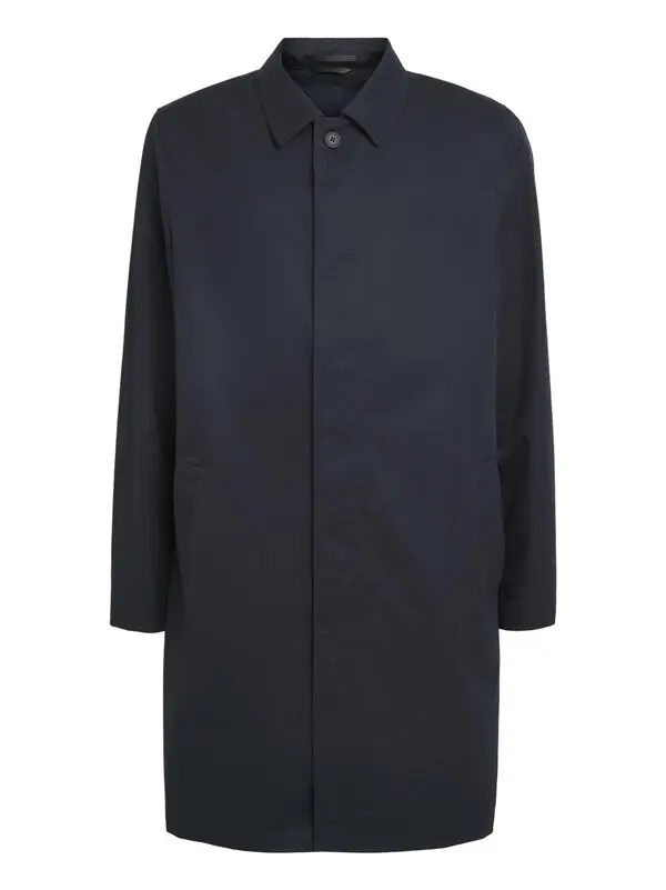 Sunspel Cotton Mackintosh Coat - Navy