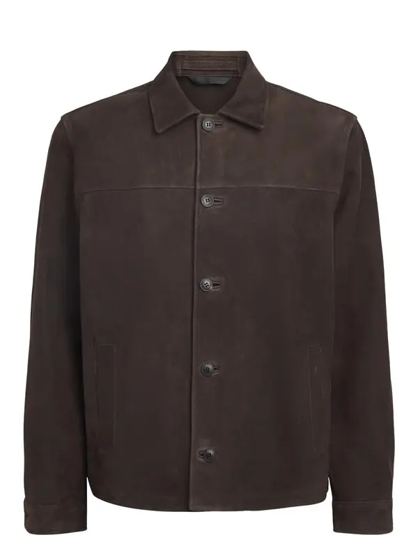 Sunspel Suede Field Jacket - Brown