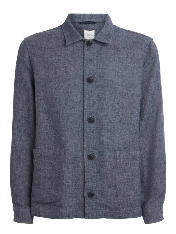 Sunspel Cotton-linen Twill Jacket - Blue