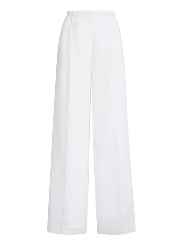 Brunello Cucinelli Cotton Organza Wide Leg Trousers - White
