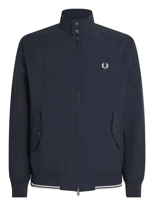 Fred Perry Crinkle Harrington Jacket - Navy
