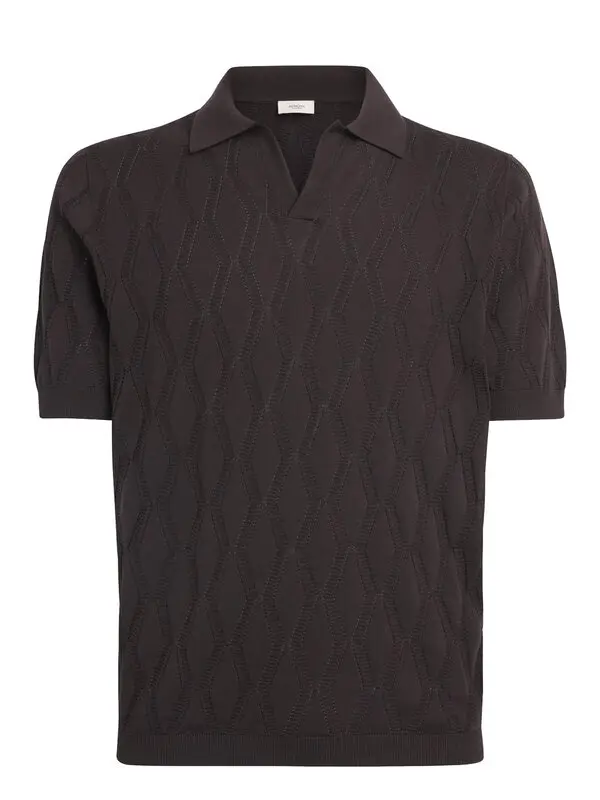 Agnona Cotton-silk Knitted Polo Shirt - Brown