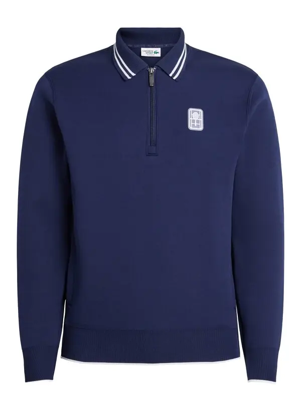 Lacoste Heritage Polo-collar Zipped Sweatshirt - Navy