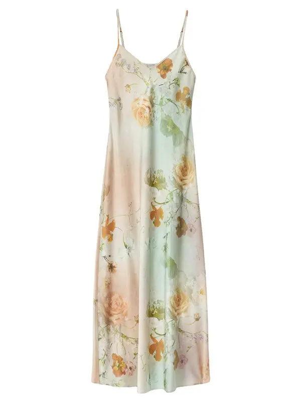 ALLSAINTS Bryony Floral Midi Slip Dress - Pink