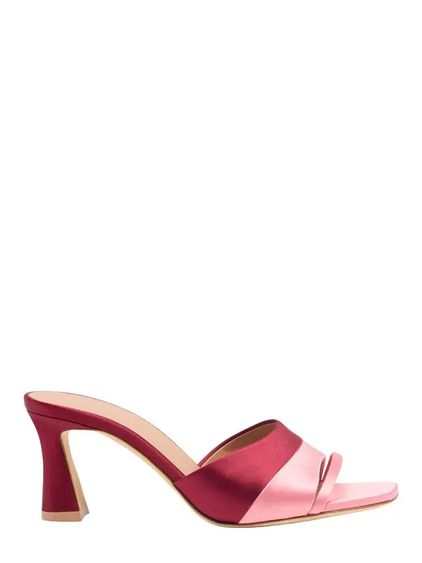 MALONE SOULIERS Satin Roxanne Heeled Sandals - Burgundy