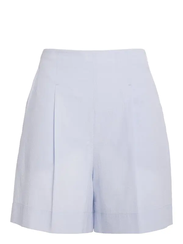 Max Mara Cotton Textured Shorts - Blue