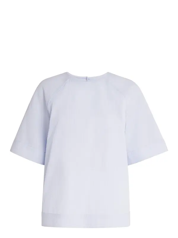 Max Mara Cotton Textured T-shirt - Blue