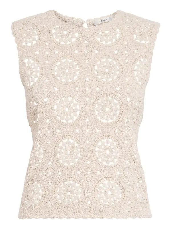 FRAME Crochet Tank Top - Beige
