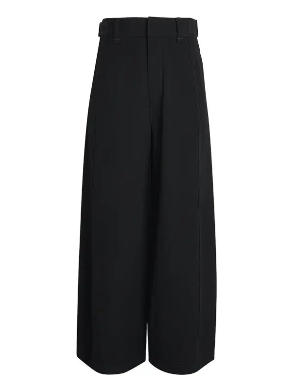 LEMAIRE Wool Utility Wide-leg Trousers - Black