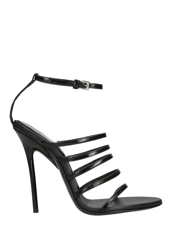 Alaïa Leather Strappy Heeled Sandals 110 - Black