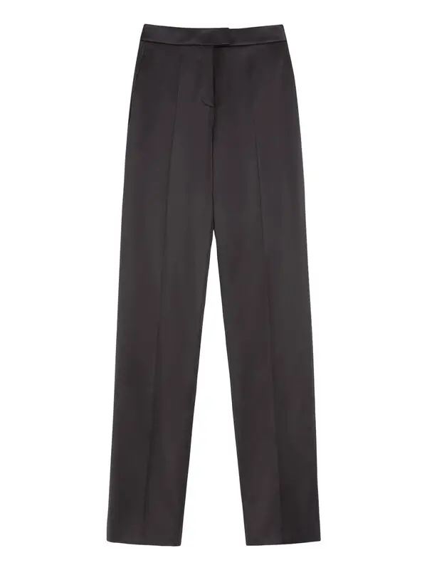 Valentino Garavani Stretch-silk Pleated Trousers - Black