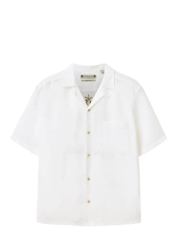ALLSAINTS Linen Embroidered Tri Shirt - Ivory