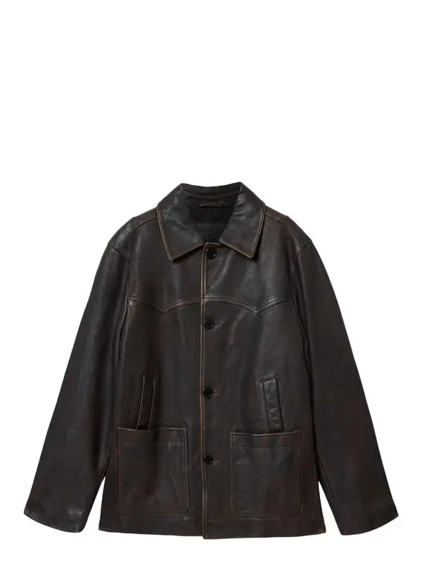 ALLSAINTS Hartwell Leather Jacket - Brown
