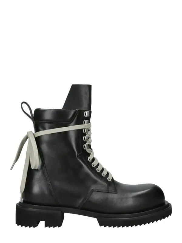 Rick Owens Leather Army Gabe Ankle Boots - Black