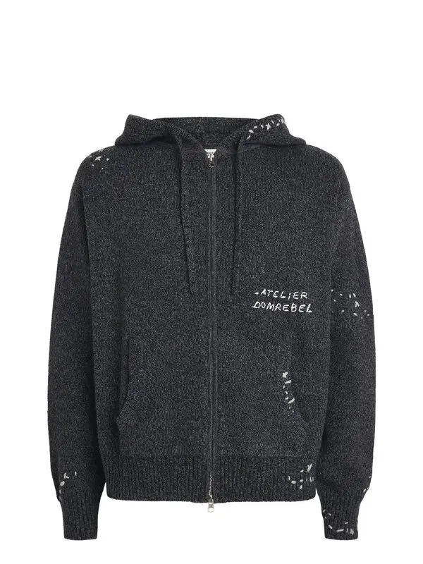DOMREBEL Wool-blend Renegade Zip Hoodie - Black