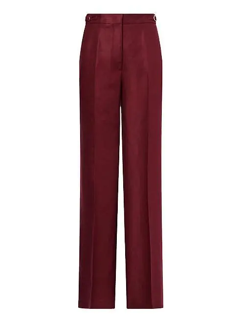 Gabriela Hearst Flared-leg Linen Trousers - Bordeaux