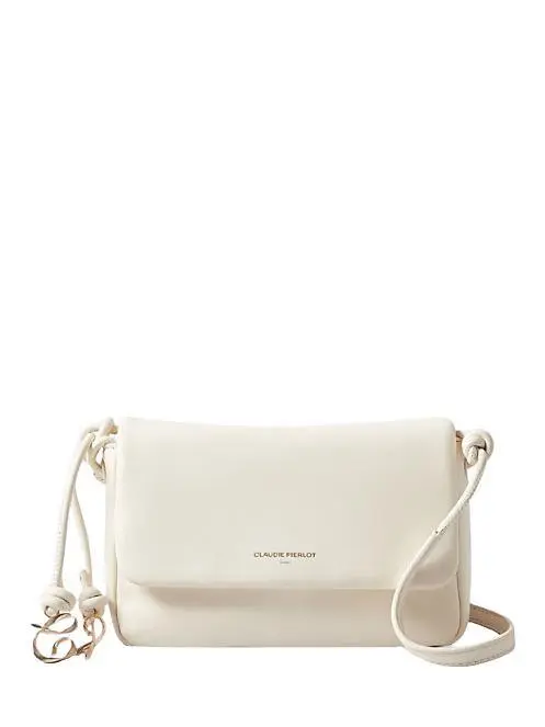 Claudie Pierlot Leather Crossbody Bag - Ecru