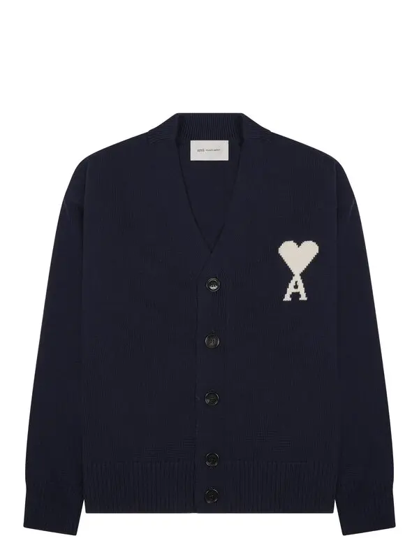 Ami Logo Cardigan - Blue