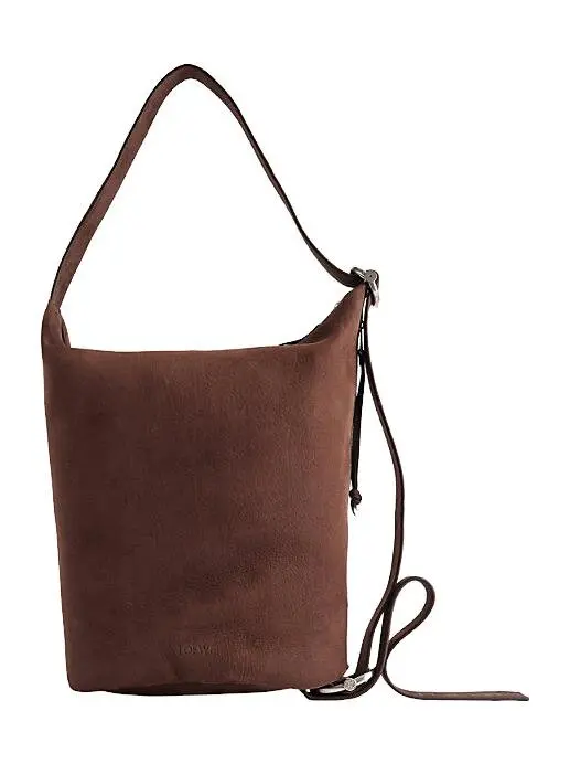 Loewe Loop Bucket Medium Leather Shoulder Bag - Brown