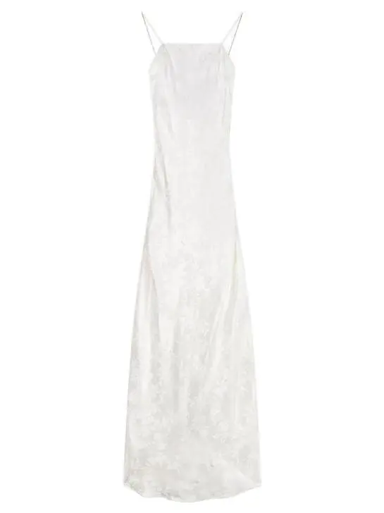 OMNES Mira Jacquard Satin Maxi Dress - Ivory