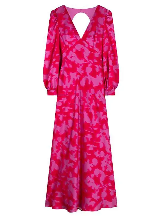 OMNES Francoise Floral-print Satin Maxi Dress - Magenta Floral