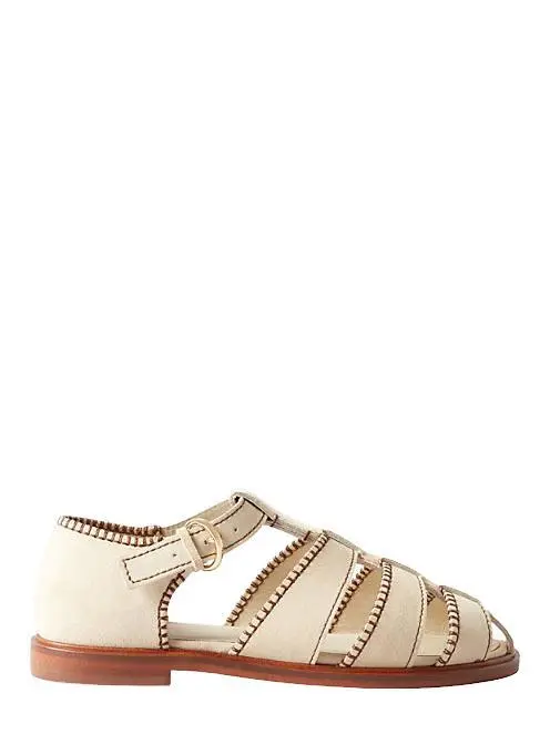 Claudie Pierlot Fisherman Leather Sandals - Ecru
