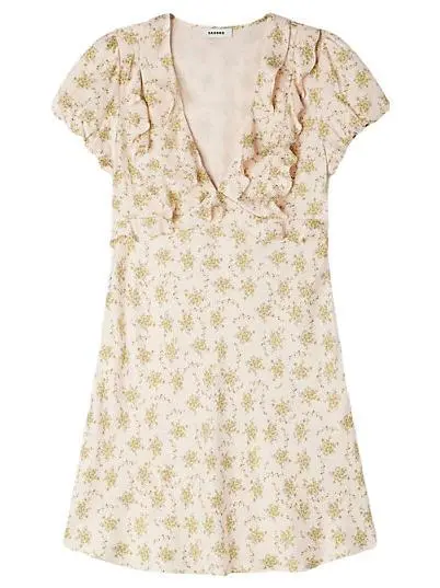 Sandro Floral-print V-neck Mini Dress - Light Pink
