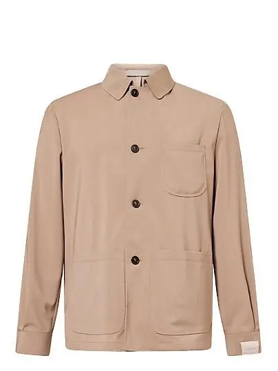 Corneliani Patch-pocket Wool Chore Jacket - Natural / Beige