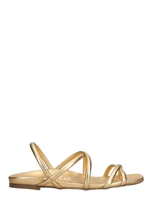 PEDRO GARCIA Biddy Leather Sandals - Gold
