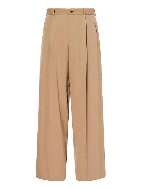 THE ROW Thom Pressed-pleat Wool Trousers - Army Beige