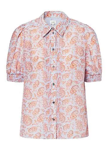 ME+EM Paisley-print Cotton And Silk Shirt - Blue Multi