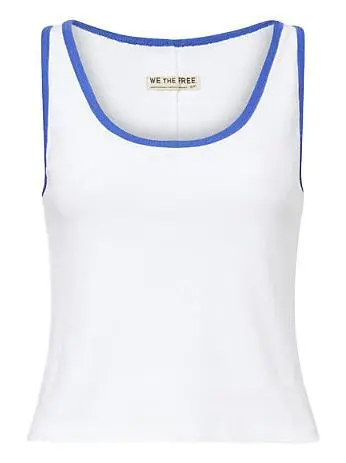 Free People Moxie Ribbed Cotton Tank Top - Clean Ivory Combo