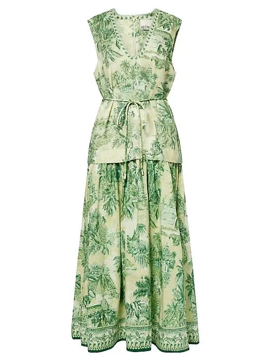 ALEMAIS Alémais Sara Printed Midi Dress - Green