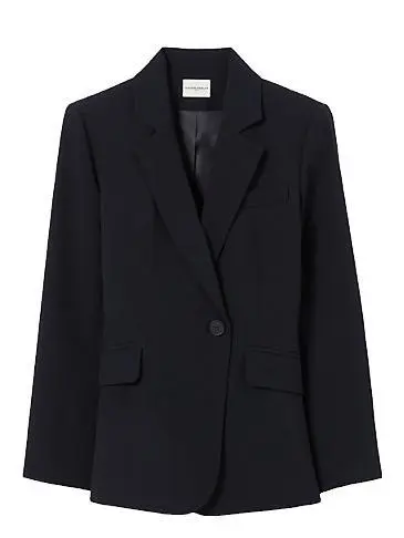 Claudie Pierlot Tailored Woven Blazer - Navy