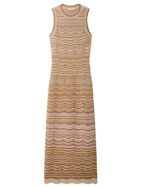 Sandro Sleeveless Slim-fit Knitted Midi Dress - Brown