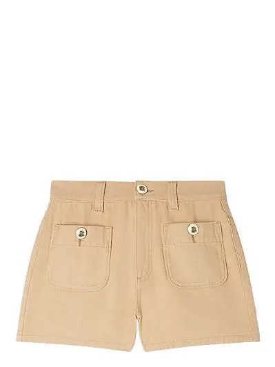 Sandro Side-pocket Denim Shorts - Beige