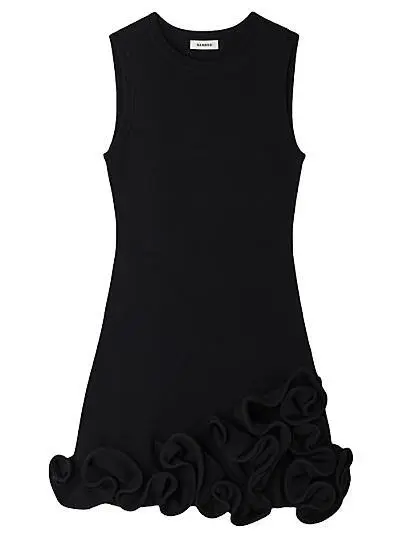 Sandro Flower-embellished Sleeveless Knitted Mini Dress - Black