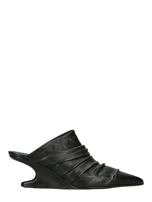 Rick Owens Cantilever 60 Leather Wedge Mules - Black