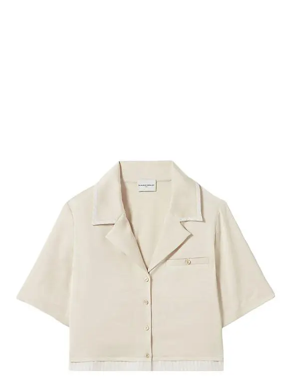 Claudie Pierlot Boxy Satin Shirt - Vanilla