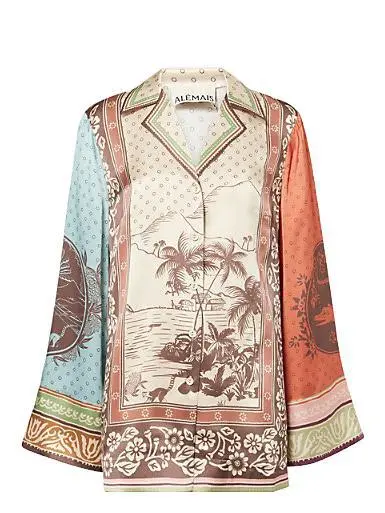 ALEMAIS Alberta Printed Silk Shirt - Multi