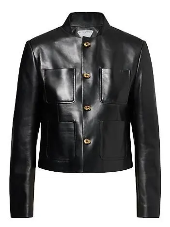 Bottega Veneta Knot Patch-pocket Leather Jacket - Black