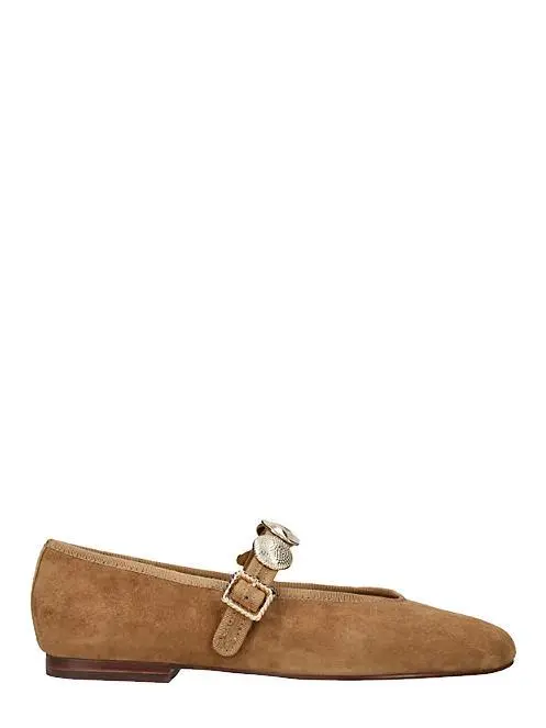 Dolce Vita Relan Suede Ballet Flats - Mid Brown
