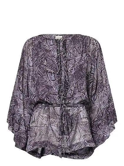 Isabel Marant Tekia Printed Silk Top - Faded Night