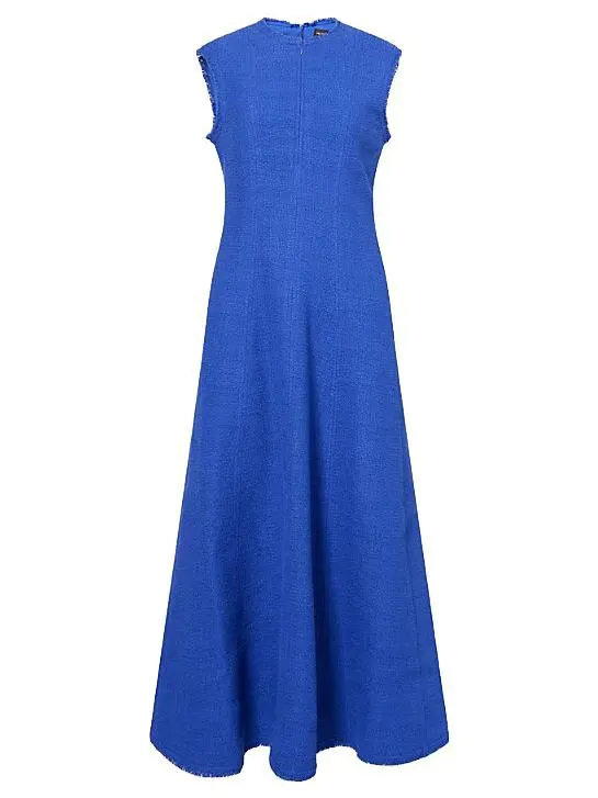 ME+EM Sleeveless Fit And Flare Boucle Midi Dress - Deep Blue