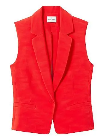 Claudie Pierlot Sleeveless Lapel-collar Blazer - Tangerine