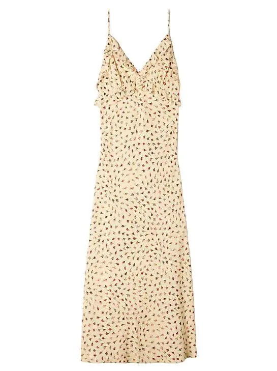 Sandro Floral-print Woven Maxi Dress - Butter / Pink