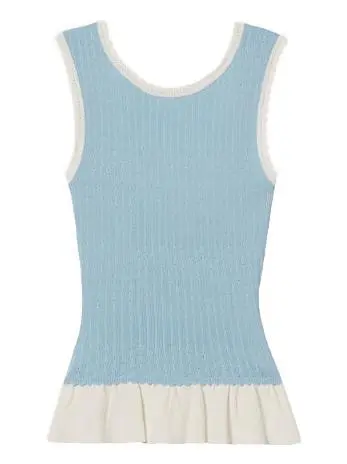 Claudie Pierlot Sleeveless Ribbed Knit Top - Cloud Blue