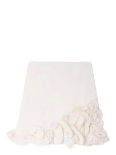 Sandro Flower-embellished Knitted Mini Skirt - White
