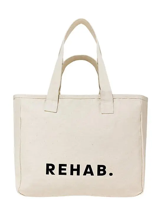 REHAB Logo-print Cotton-canvas - Tote Bag